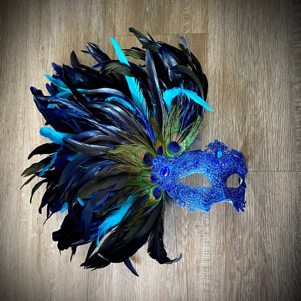 Blue Masquerade Mask - Etsy