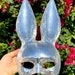 Silver Disco Ball Mirror Bunny Mask, Animal Face Mask With Mirror ...