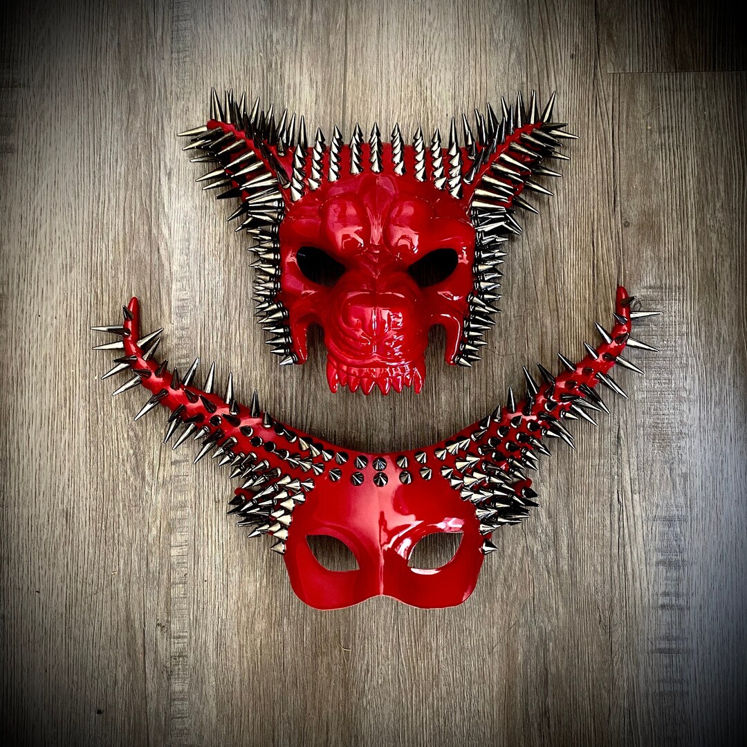 Steampunk Horror Devil Spike Couple Mask, Horror Devil Spike Masquerade ...
