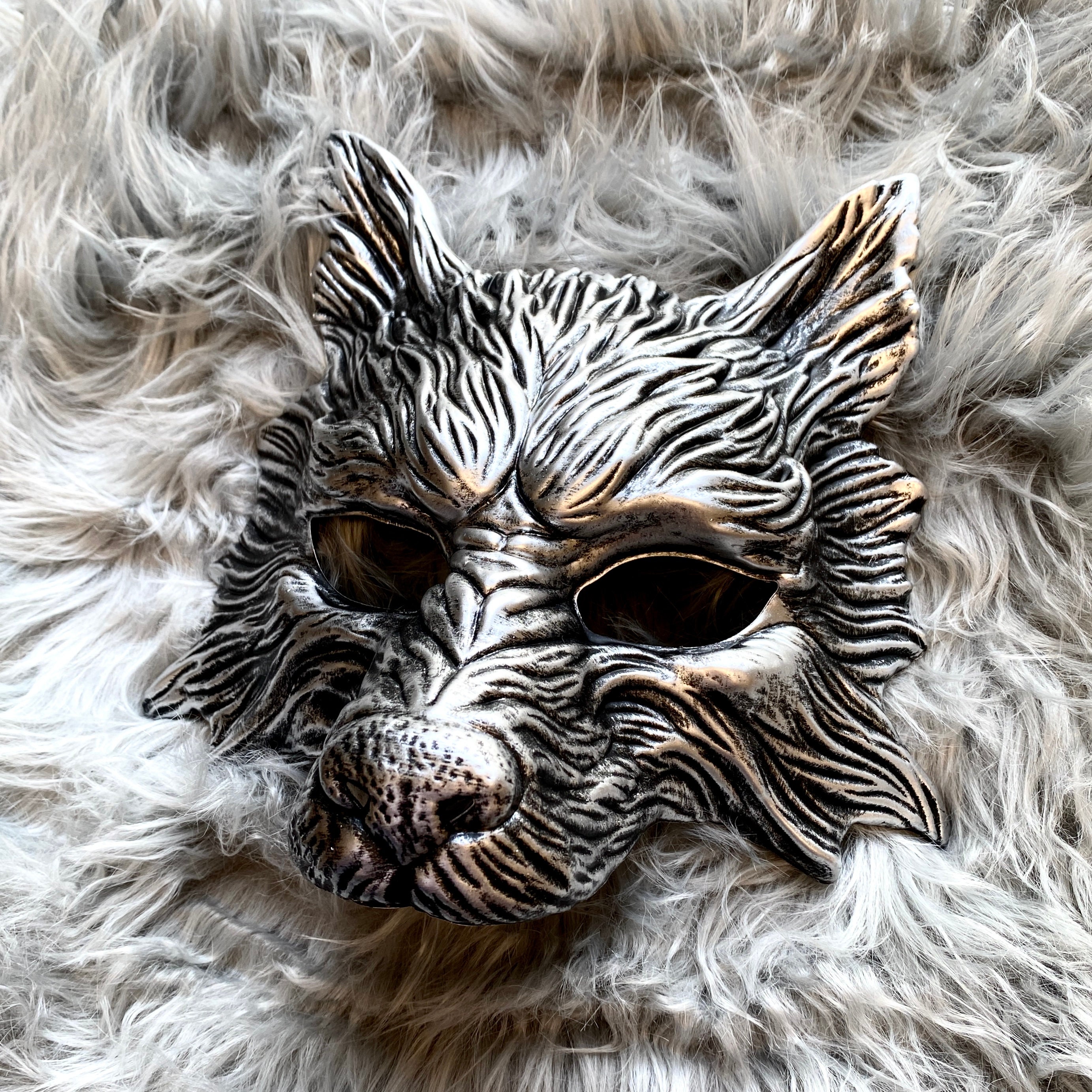 Silver Wolf Mask Masquerade Wolf Mask for Halloween Cosplay - Etsy UK