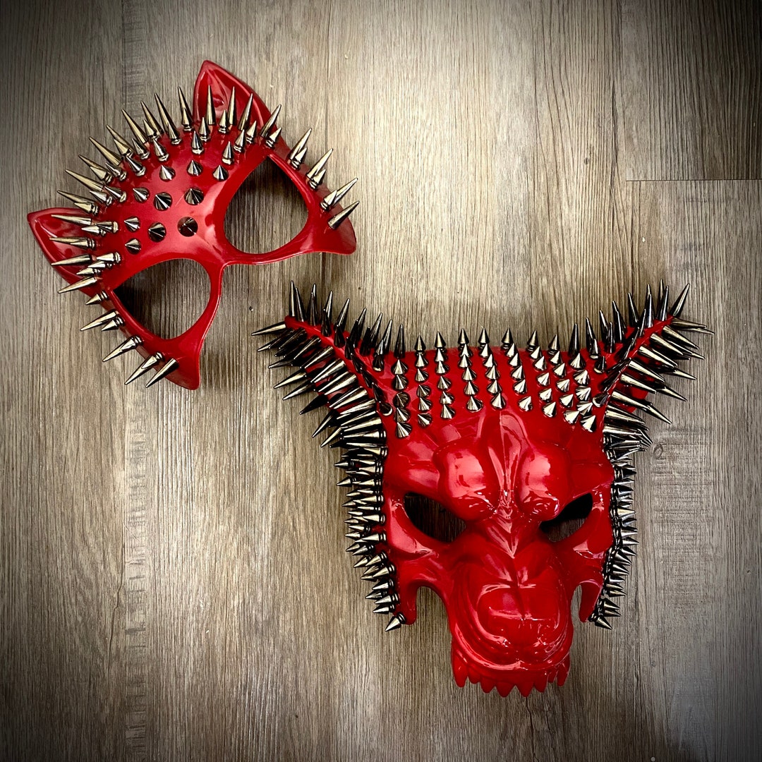 Steampunk Horror Devil Spike Couple Mask, Horror Devil Spike Masquerade ...