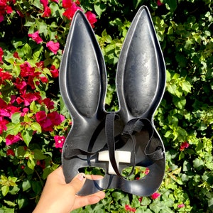 Silver Disco Ball Mirror Bunny Mask, Animal Face Mask With Mirror ...