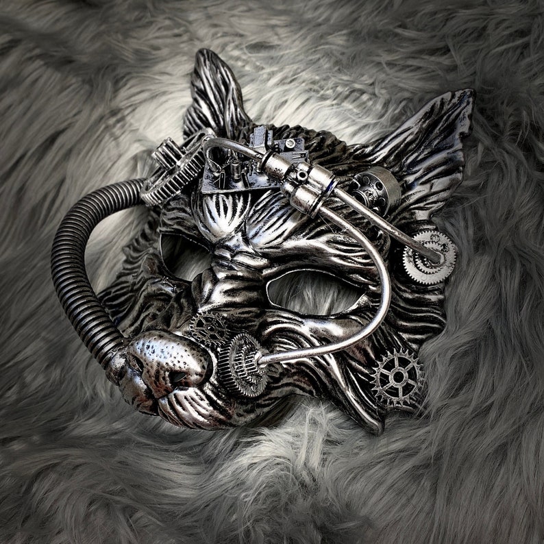 Silver Wolf Mask Masquerade Wolf Mask for Halloween Cosplay - Etsy