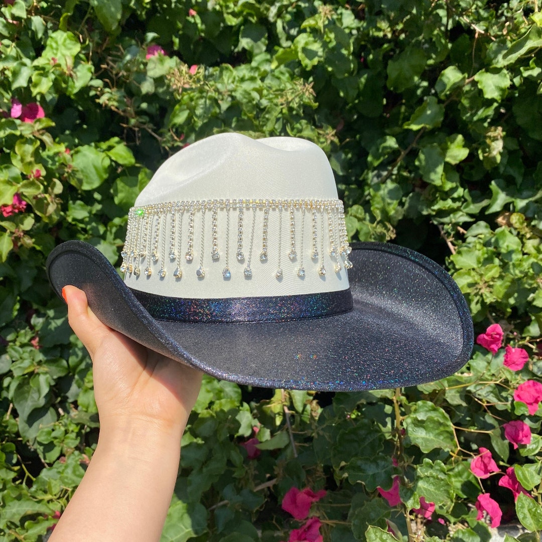 Rhinestone Glitter Cowboy Hat, Diamond Cowboy Hat, Bling Bling Gliter ...