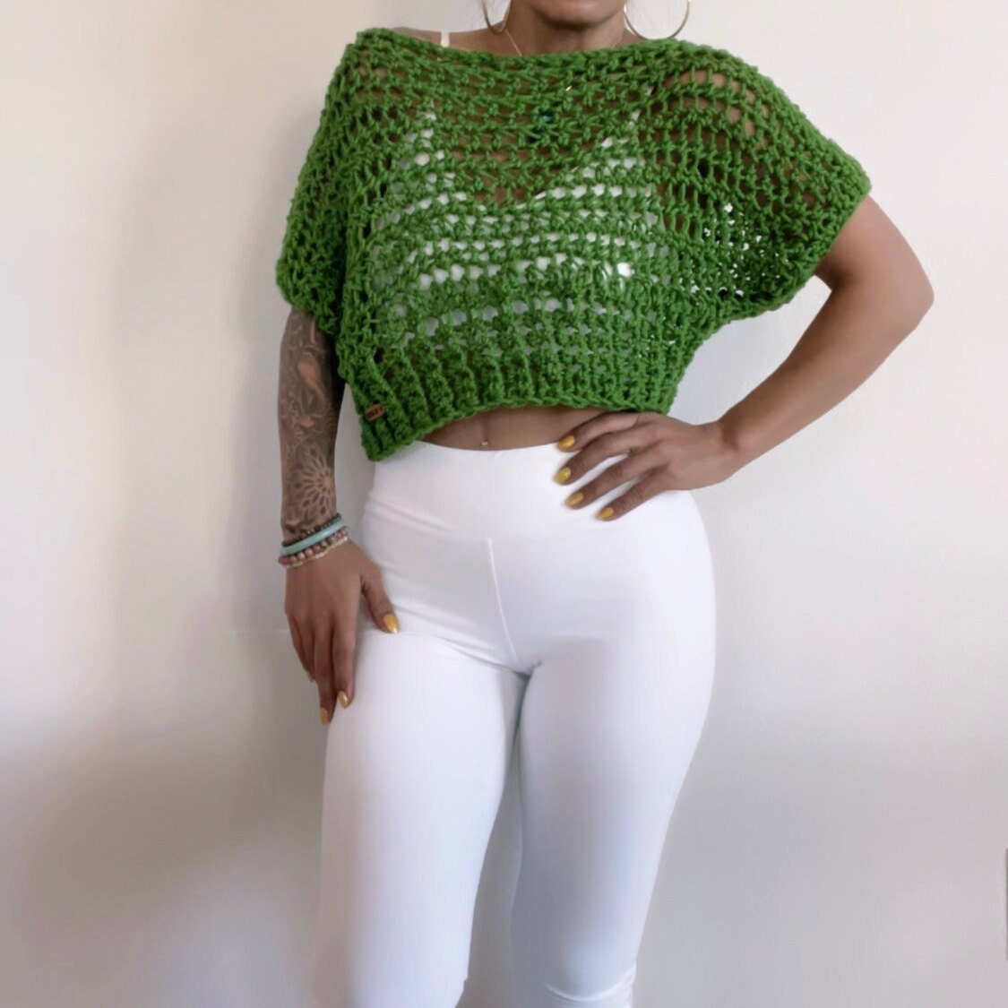 Crochet Crop T Shirt . Fishnet Crochet T Shirt . Mesh Crochet Crop Tank ...