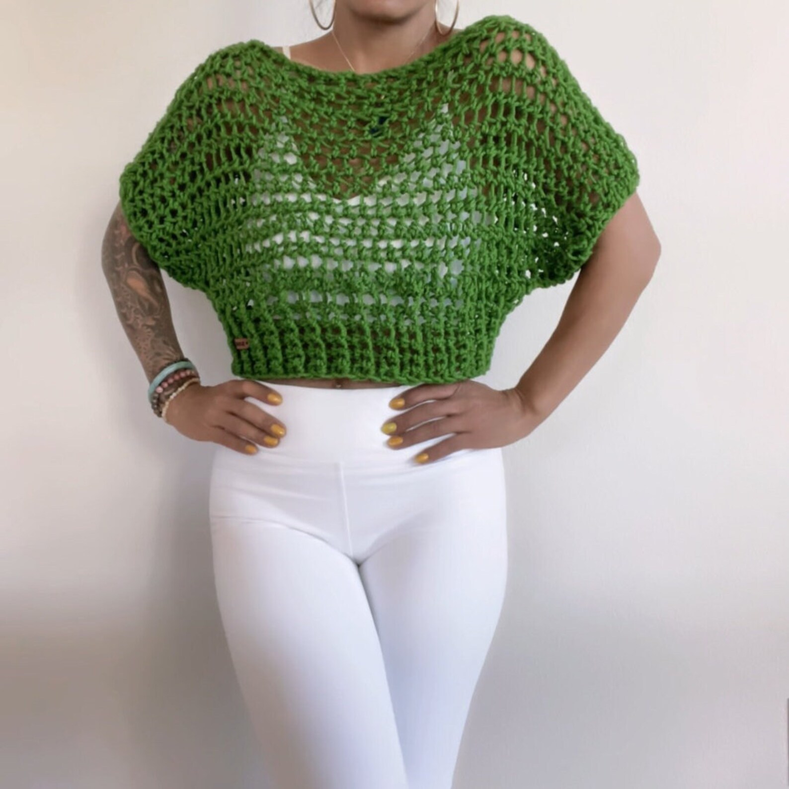 Crochet Crop T Shirt . Fishnet Crochet T Shirt . Mesh Crochet Crop Tank ...