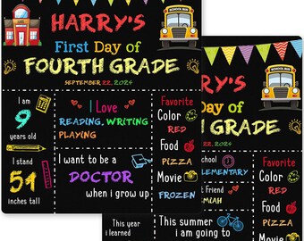 BACK TO SCHOOL First Day of School Sign Poster Digital or - Etsy