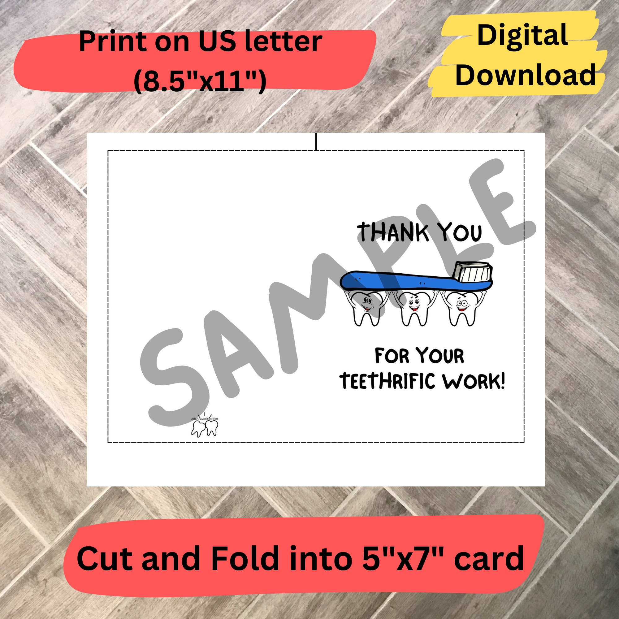 Thank You Card for Your Teethrific Work, Dental Staff Appreciation Card ...