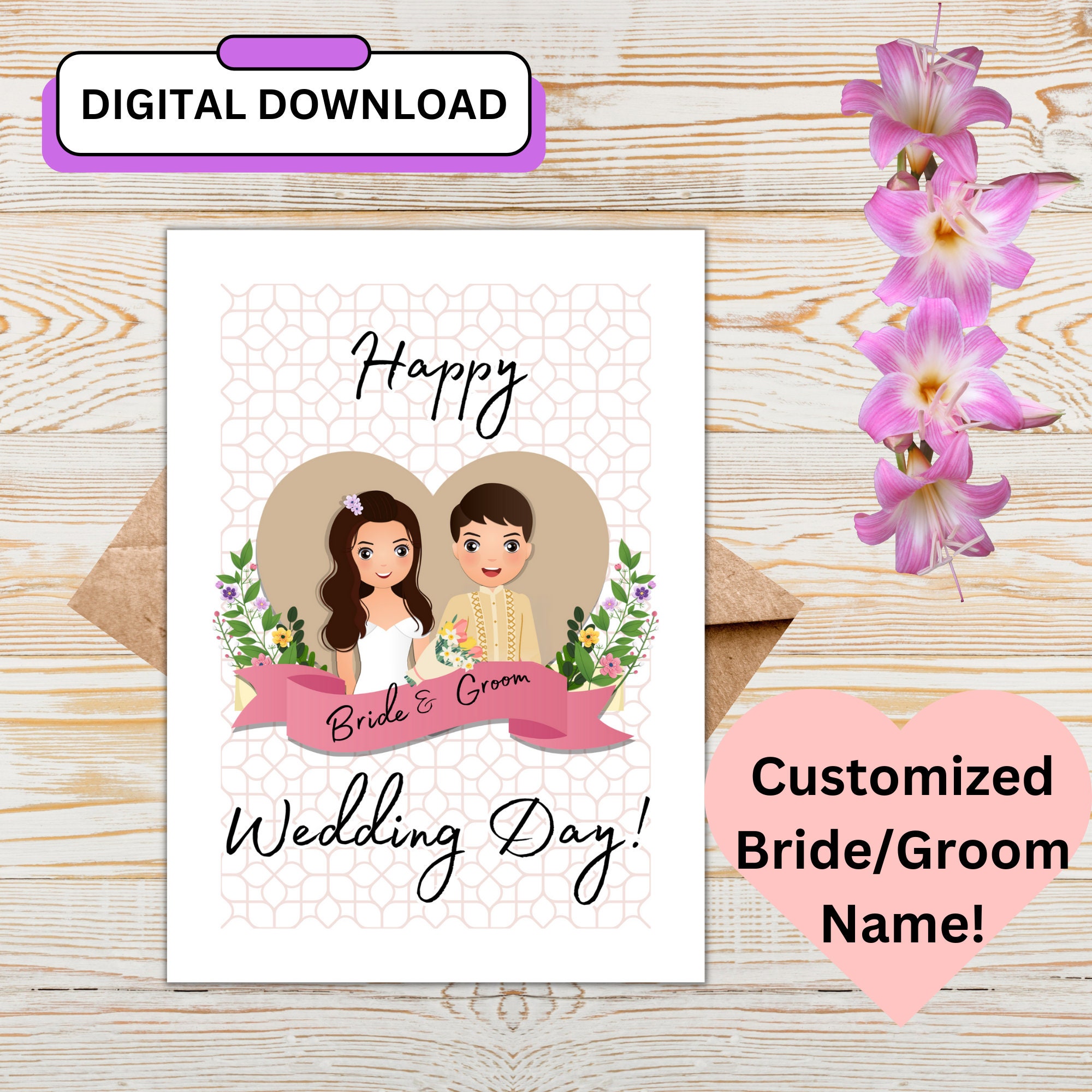 Personalized Filipino Wedding Card, Pinoy Wedding Card, Congratulation ...