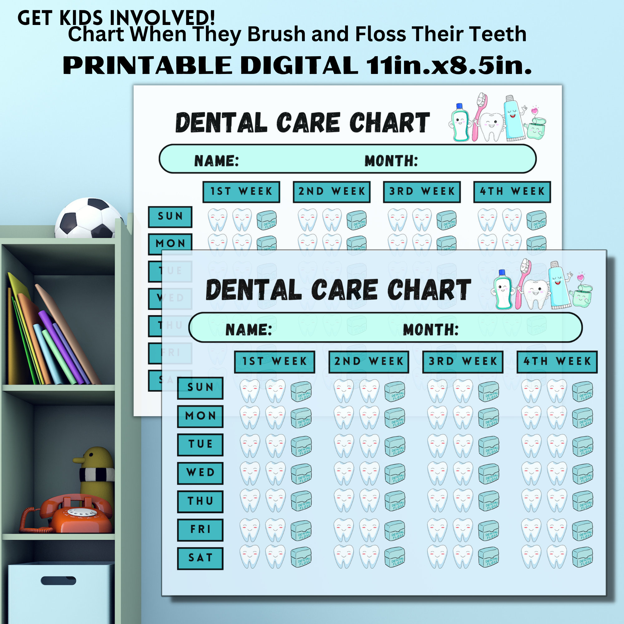 Children's Dental Education Coloring Worksheets and Brushing Routine ...