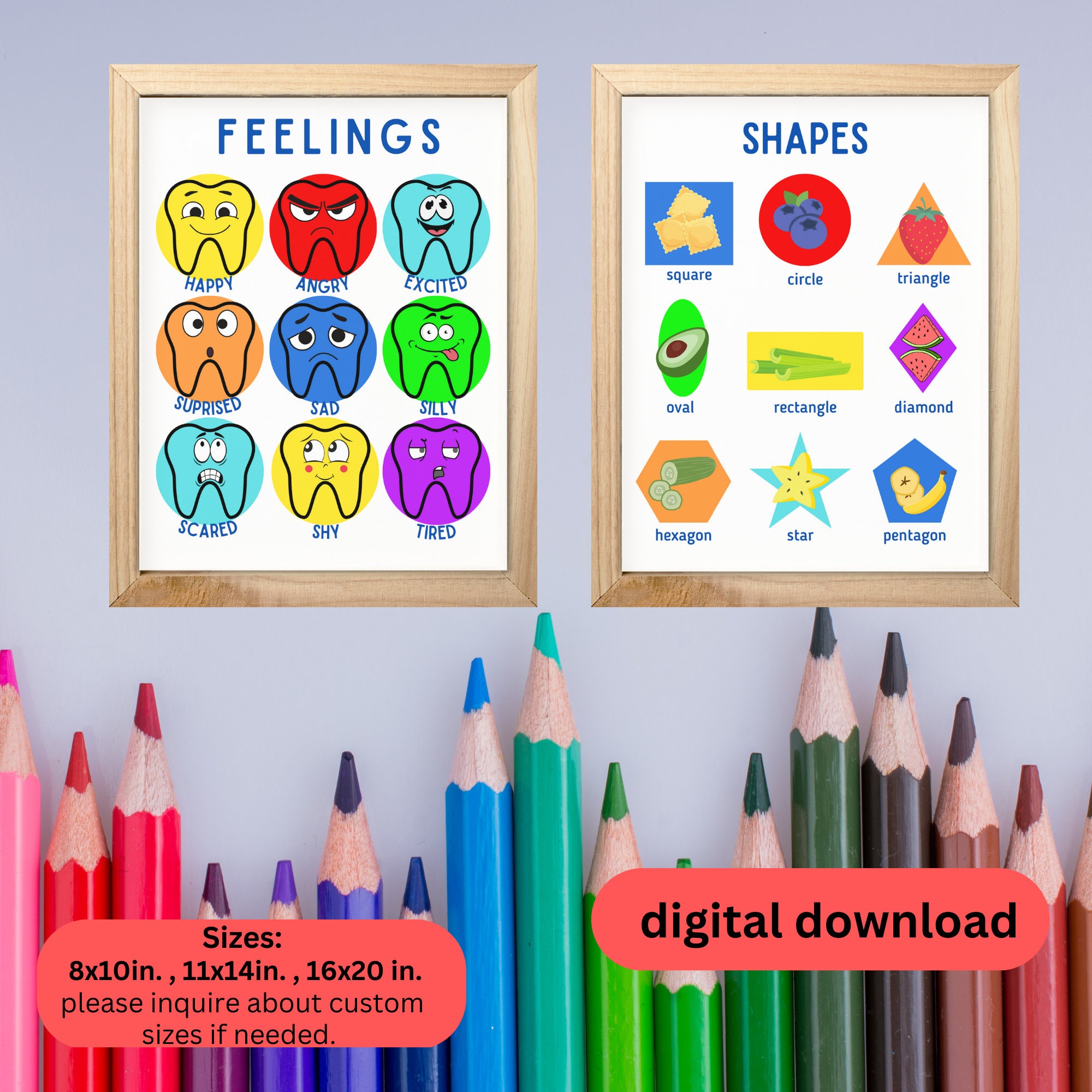Dental Themed Kids Educational Poster Prints Homeschool Prints ...