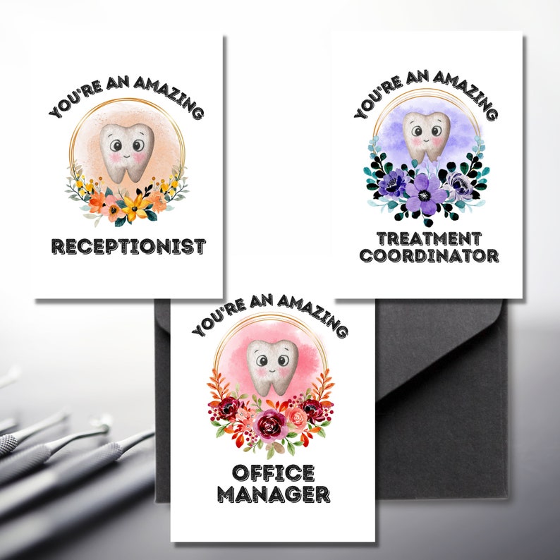 Dental Employee Appreciation Blank Note Cards, Greeting Cards for Thank ...