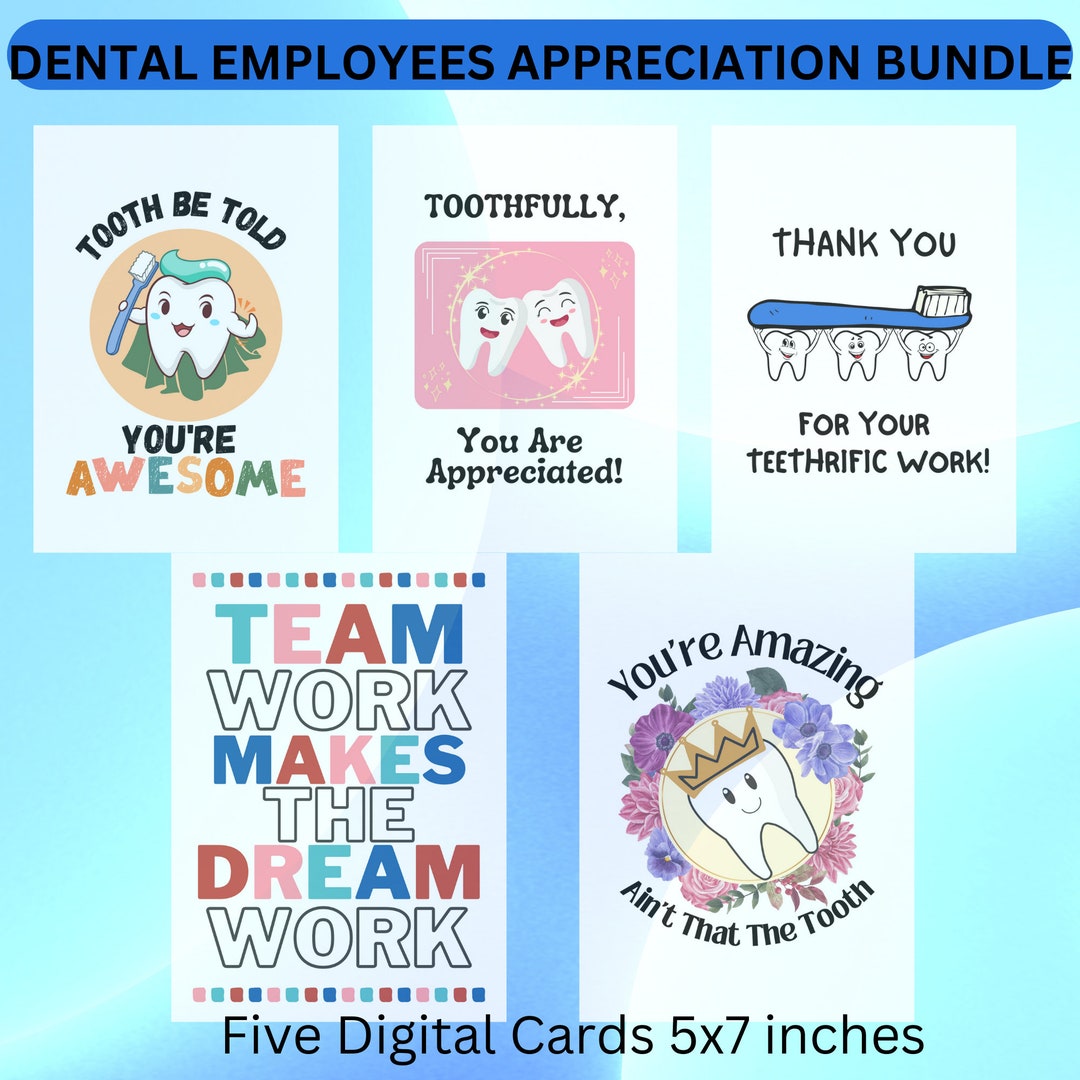 Printable Dental Staff Appreciations Card, Tooth Puns, Tooth Humor ...