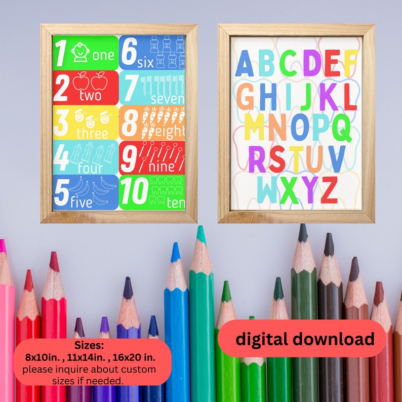 Dental Themed Kids Educational Poster Prints Homeschool Prints ...