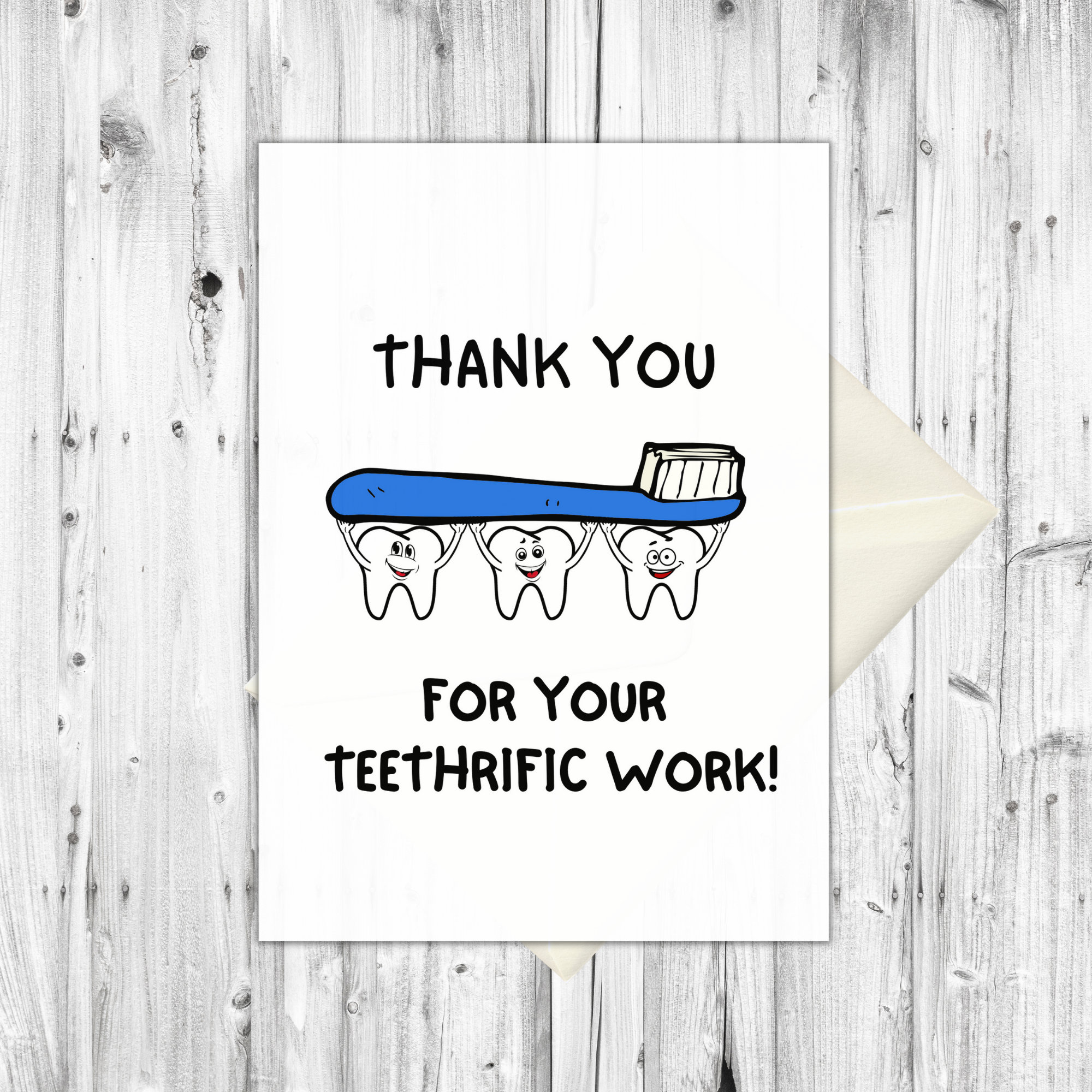 Thank You Card for Your Teethrific Work, Dental Staff Appreciation Card ...