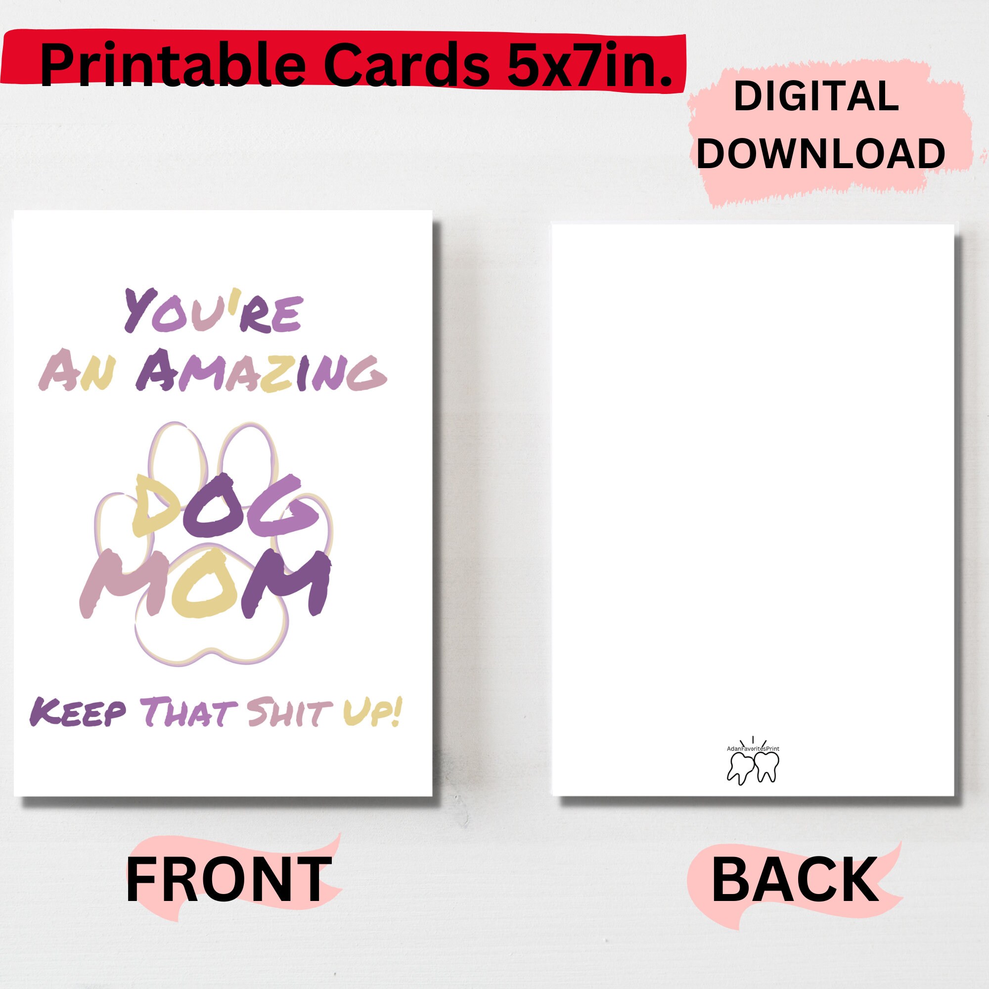 Printable Dog Mom Card, Funny Affirmation Card, Dog Humor, Dog Parent ...