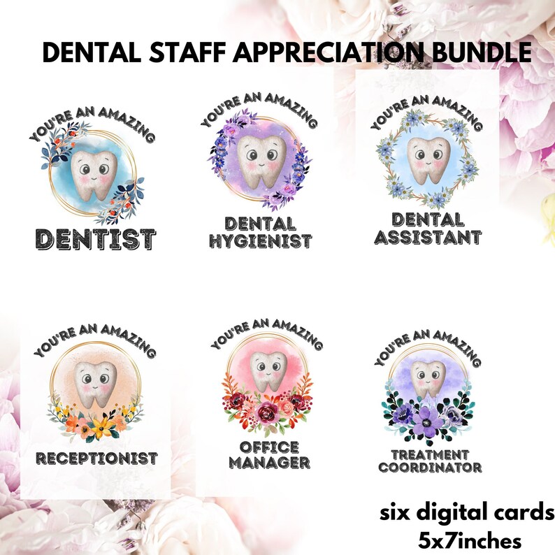 Dental Employee Appreciation Blank Note Cards, Greeting Cards for Thank ...