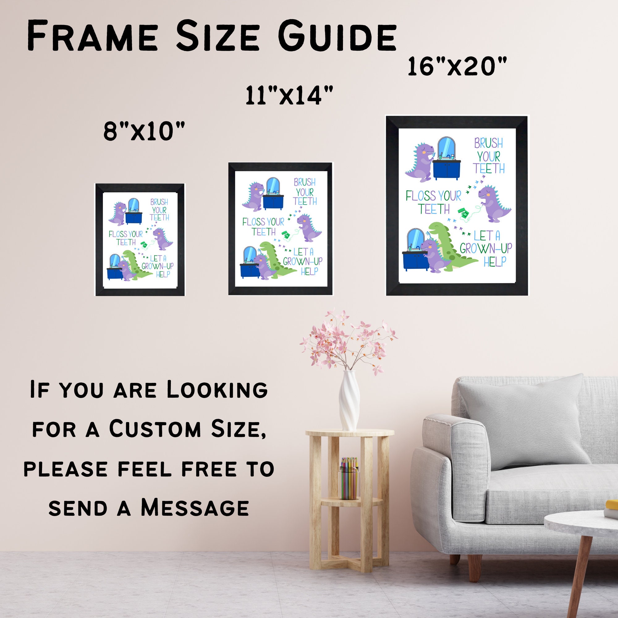 Kids Dinosaur Dental Hygiene 3 Digital Print Bundle for Home or Dental ...