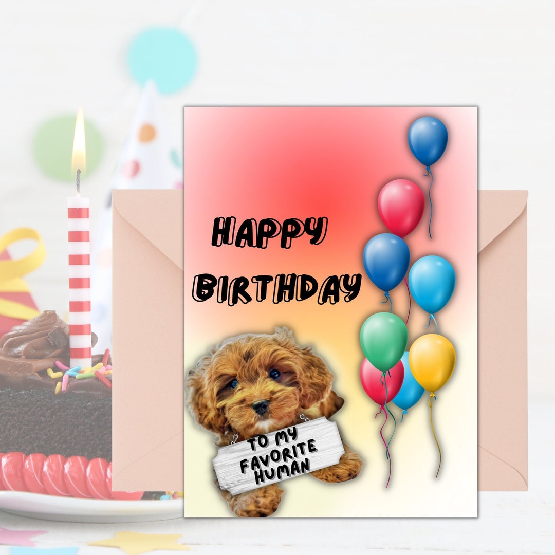 Happy Birthday Greeting Card, Cavapoo Puppy Card, Happy Birthday to My ...