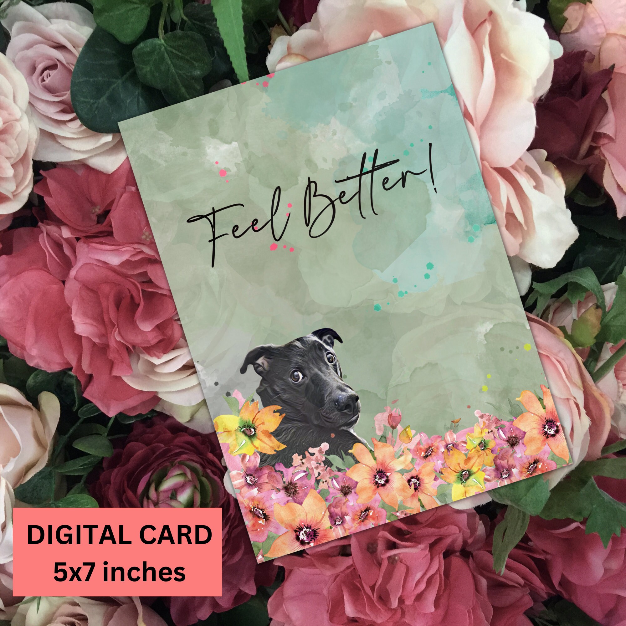 Printable Get Well Soon Card, Greeting Card for Feeling Better, Dog ...