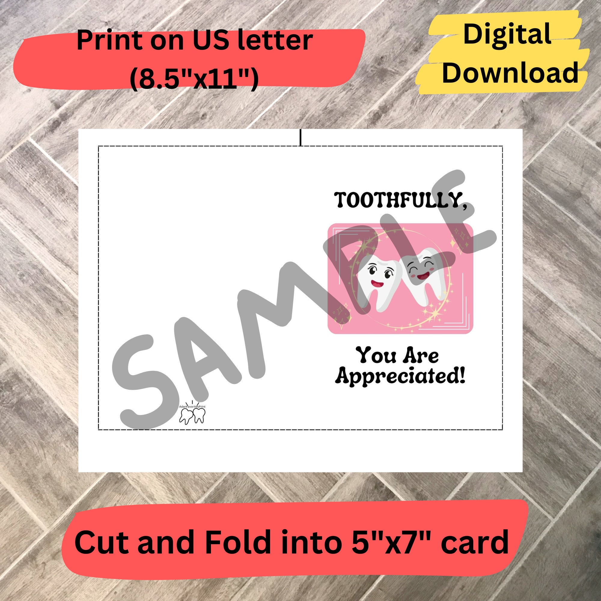 Printable Dental Staff Appreciations Card, Tooth Puns, Tooth Humor ...