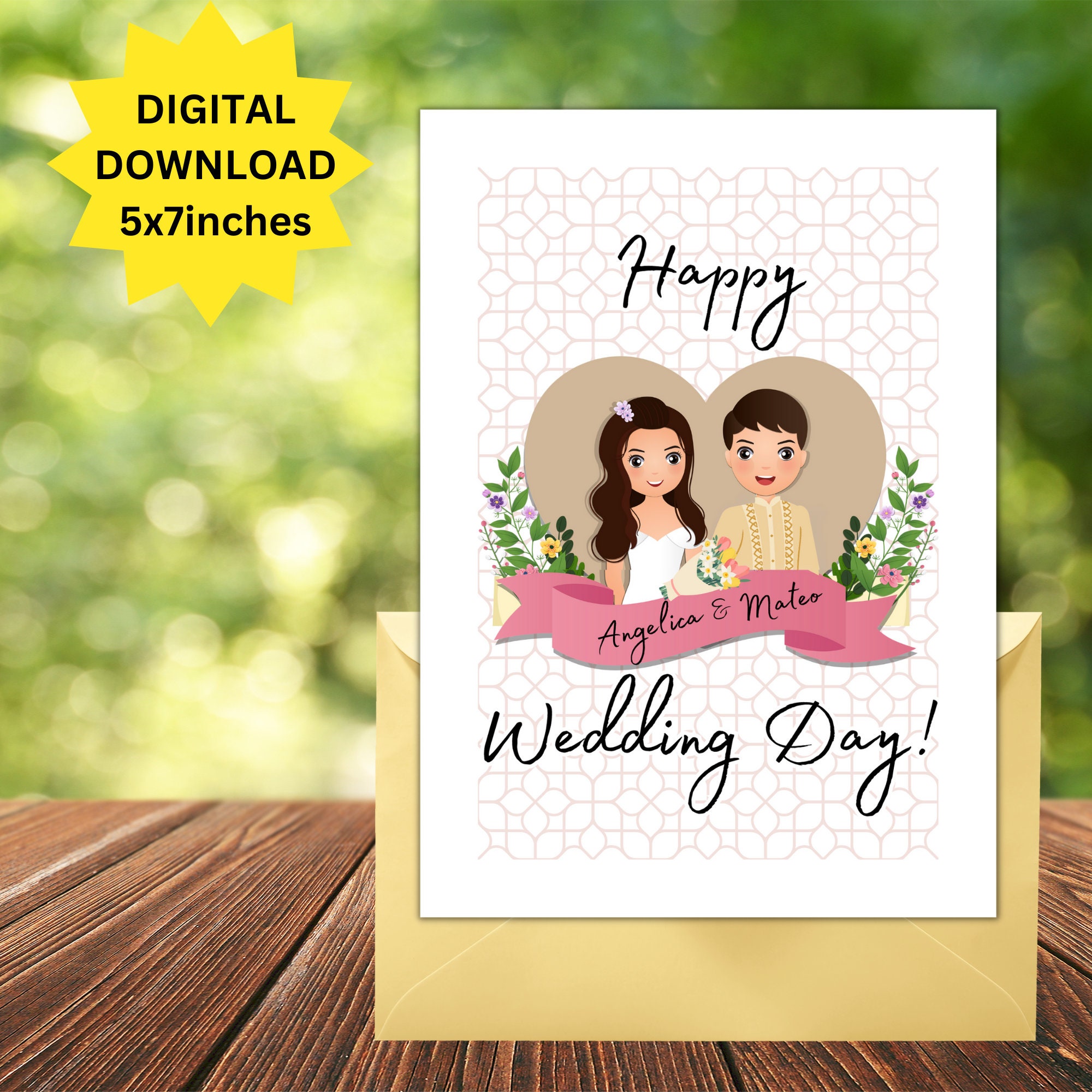 Personalized Filipino Wedding Card, Pinoy Wedding Card, Congratulation ...