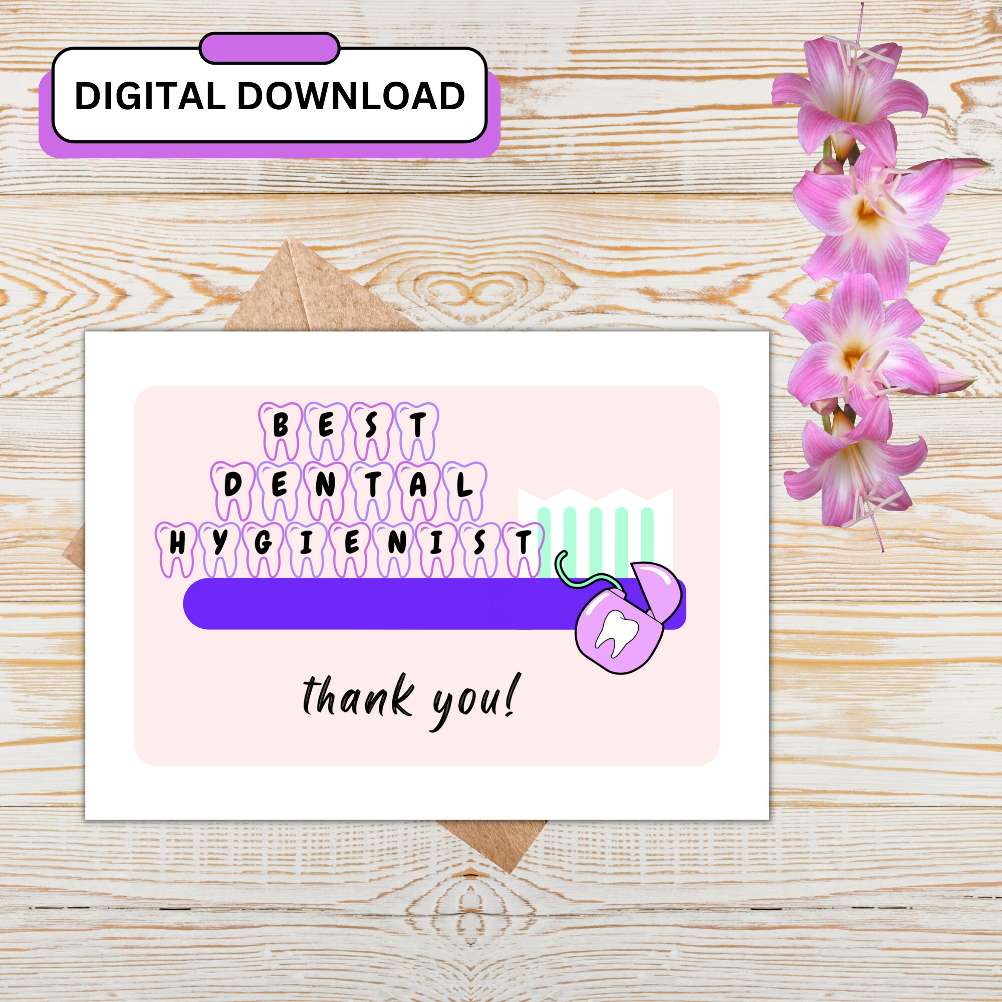 Printable Appreciation Card, Dental Hygienist Week, Thank You Card for ...