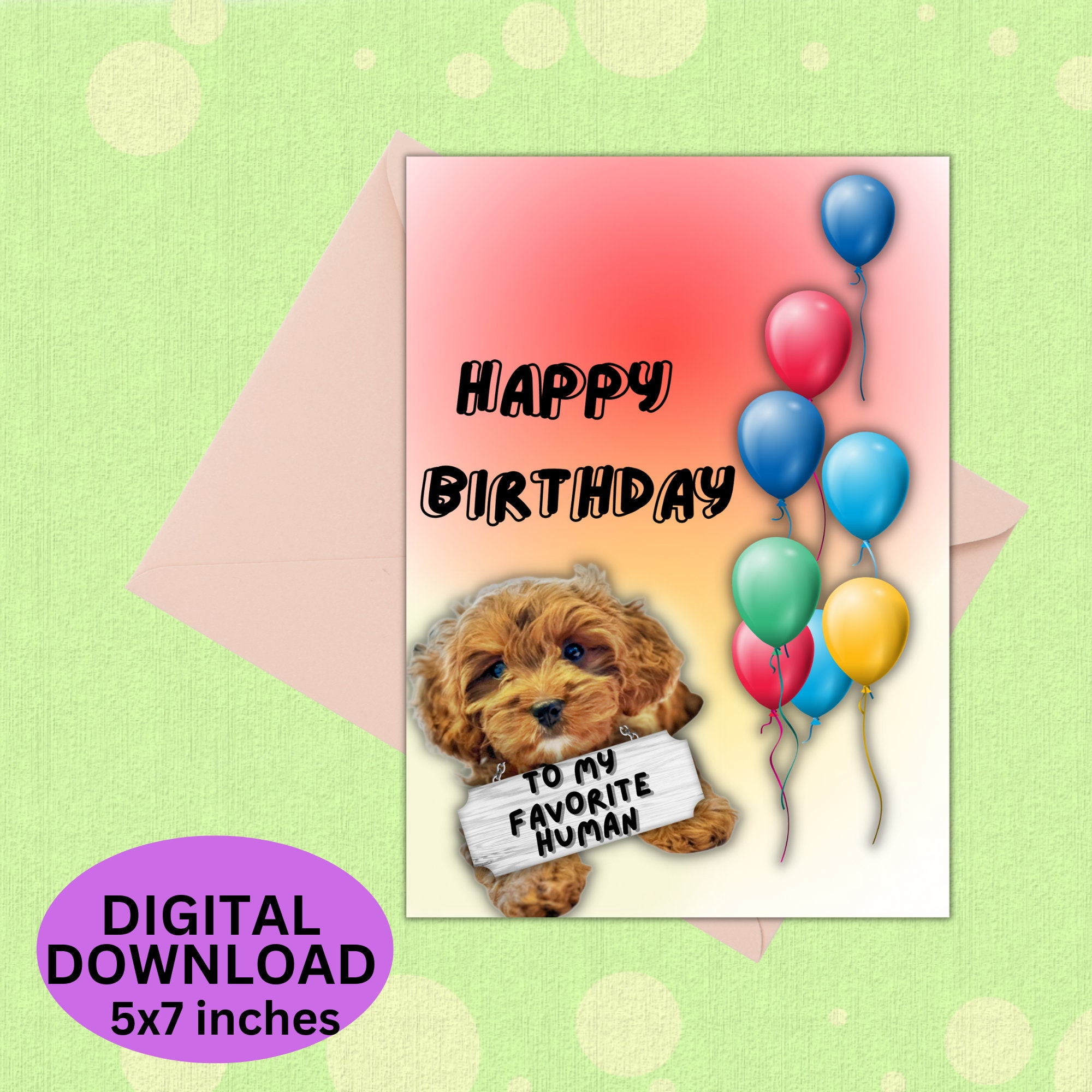 Happy Birthday Greeting Card, Cavapoo Puppy Card, Happy Birthday to My ...