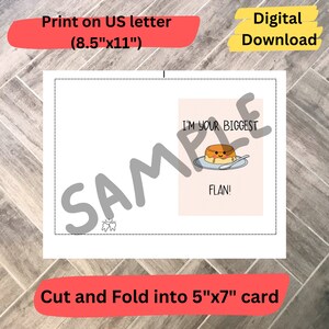 I'm Your Biggest Fan! Dessert Flan Pun Greeting Cards, Gift for Her ...