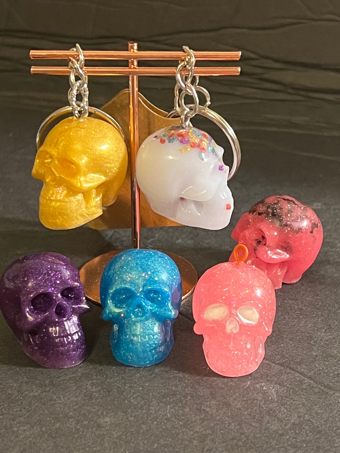 Skull Keychain - Etsy