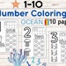 1-10 Number Ocean Themed Coloring Pages, Preschool, Kindergarten ...