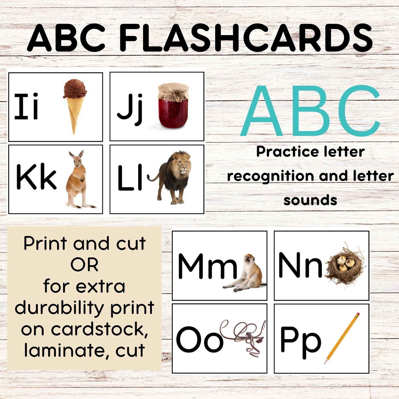 ABC Alphabet Flashcards, Letter Recognition, Letter Sounds, Toddler ...
