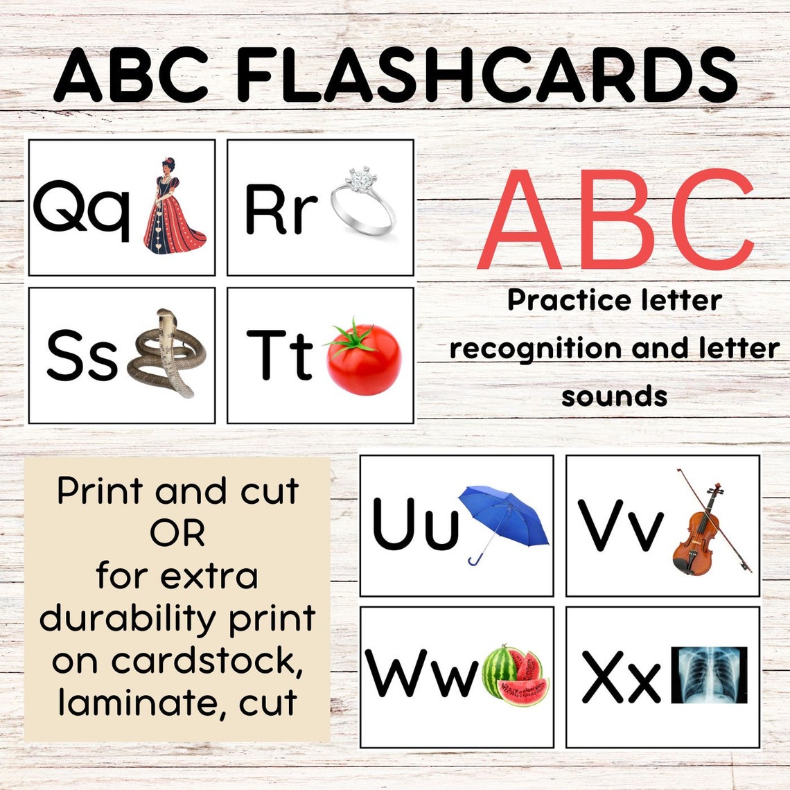 ABC Alphabet Flashcards, Letter Recognition, Letter Sounds, Toddler ...