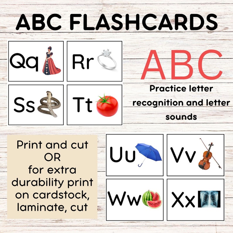 ABC Alphabet Flashcards, Letter Recognition, Letter Sounds, Toddler ...
