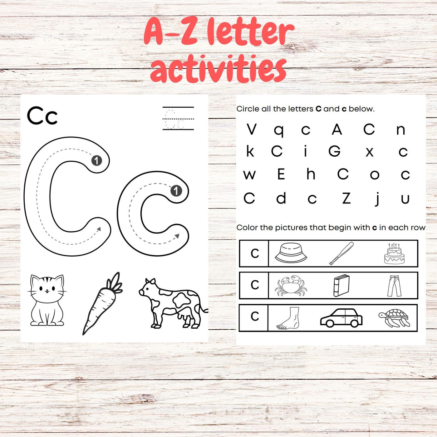 ABC, A-Z Learning Letter Alphabet Activities, Literacy, Preschool ...