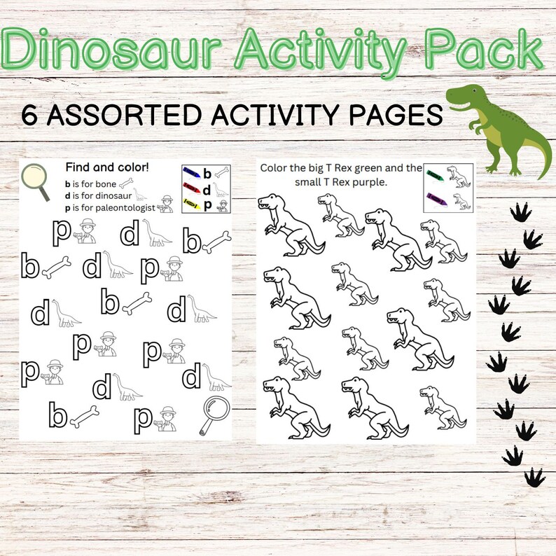 Dinosaur Activity Pack Dino A-Z ABC 1-20 Alphabet - Etsy