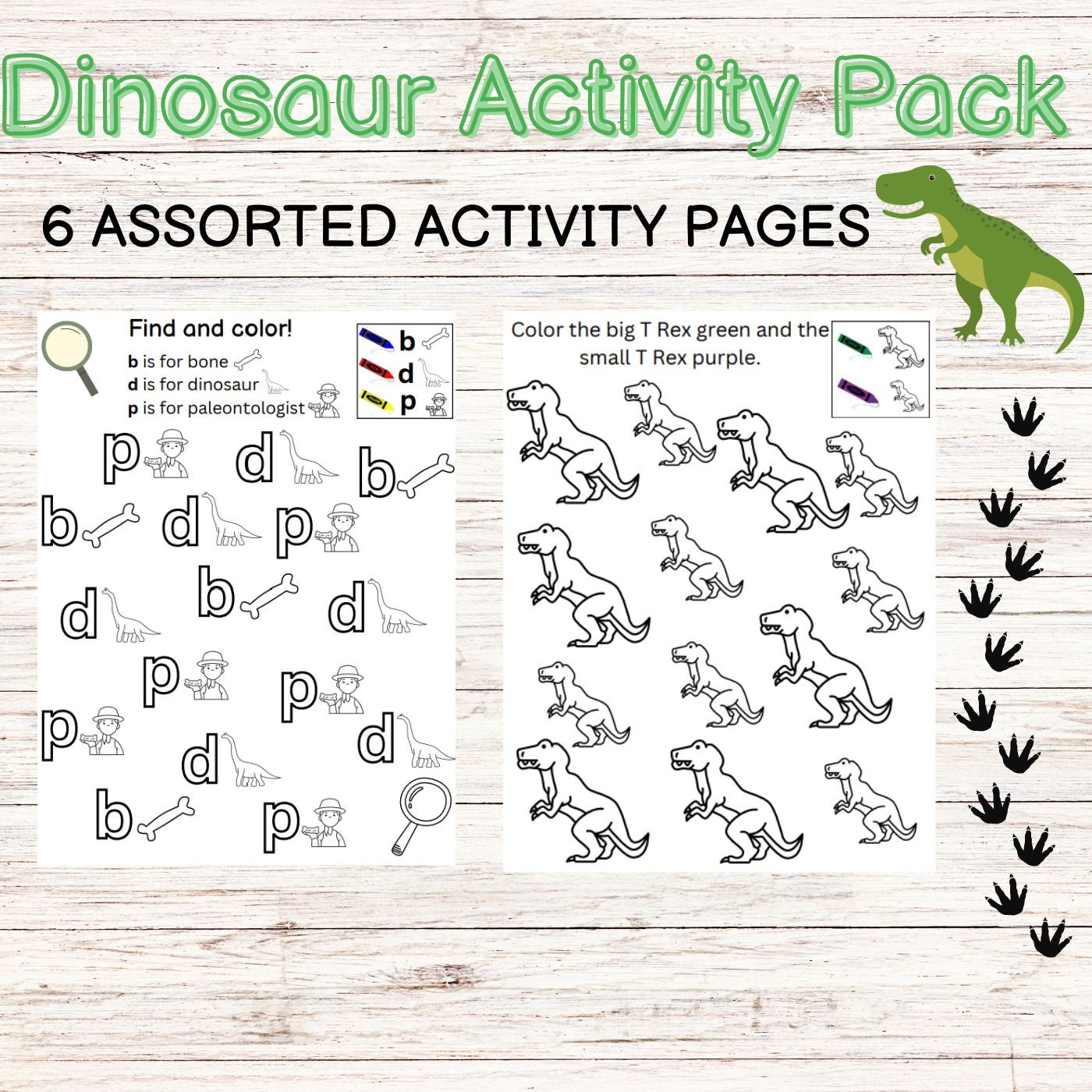 Dinosaur Activity Pack, Dino, A-Z, ABC, 1-20, Alphabet, Literacy ...