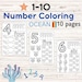1-10 Number Ocean Themed Coloring Pages, Preschool, Kindergarten ...