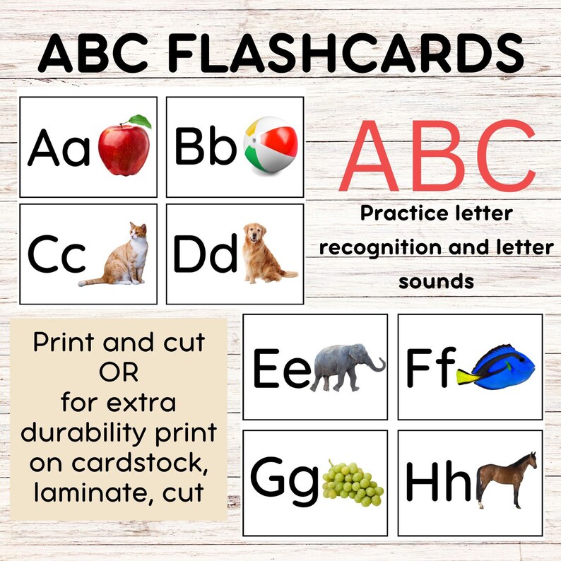 ABC Alphabet Flashcards, Letter Recognition, Letter Sounds, Toddler ...