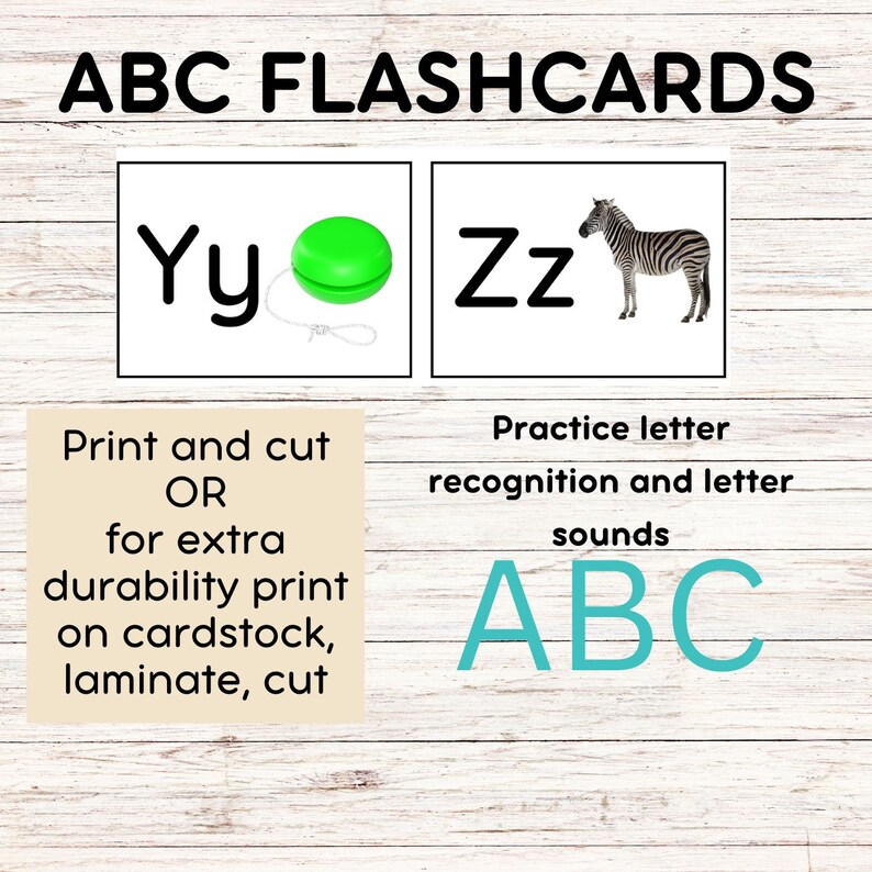 ABC Alphabet Flashcards, Letter Recognition, Letter Sounds, Toddler ...