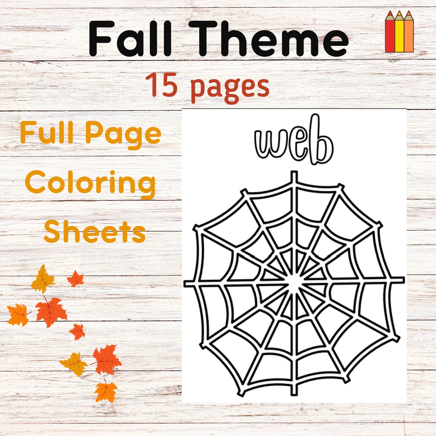 Fall Autumn Themed Coloring Sheets, Toddler, Preschool, Kindergarten ...