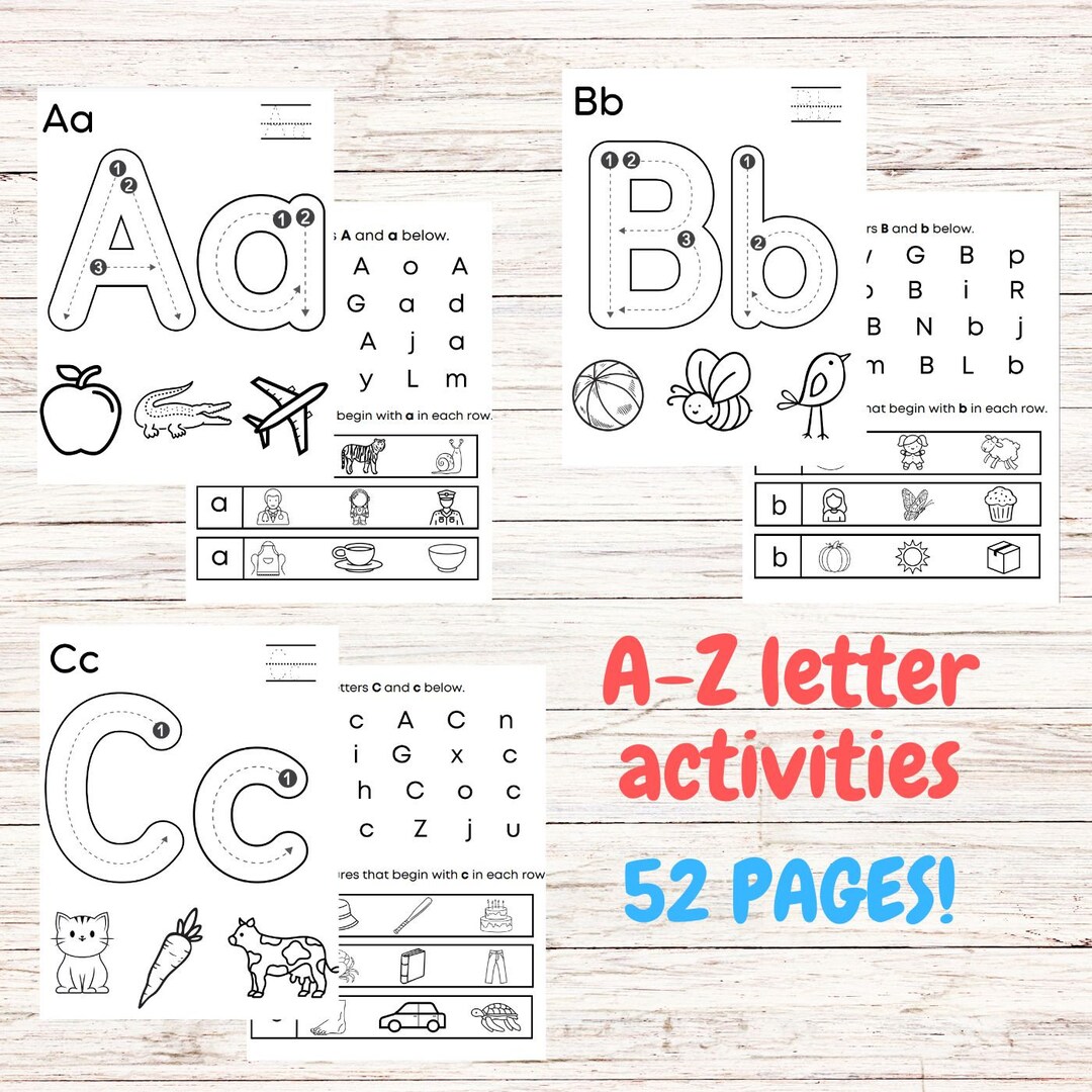 ABC, A-Z Learning Letter Alphabet Activities, Literacy, Preschool ...