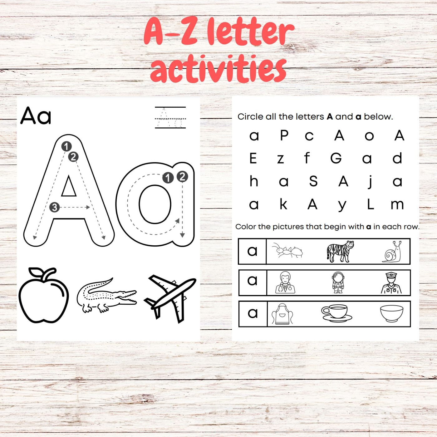 ABC, A-Z Learning Letter Alphabet Activities, Literacy, Preschool ...