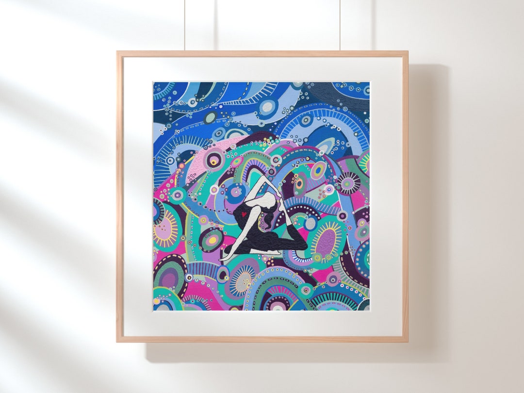 Yoga Inspired Art Prints, Artwork for Studio, Colourful Artistic Print ...