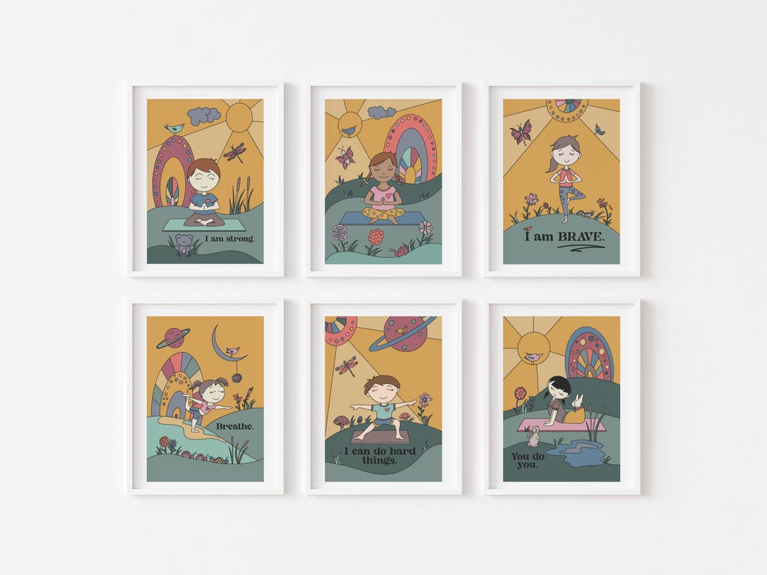 Yoga Kids Motivational Wall Art, Empowering Kids Art, Classroom ...