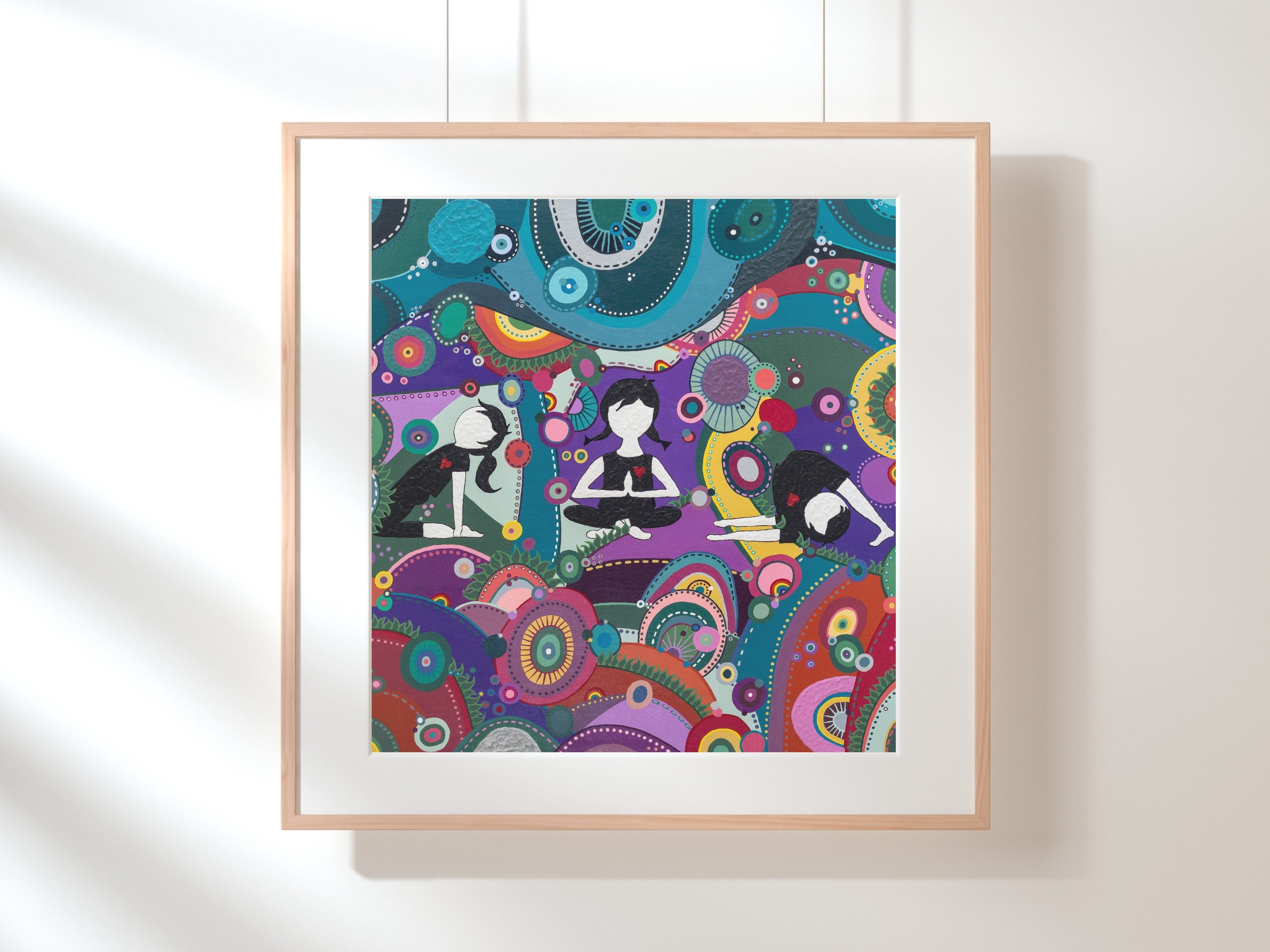 Yoga Inspired Art Prints, Artwork for Studio, Colourful Artistic Print ...