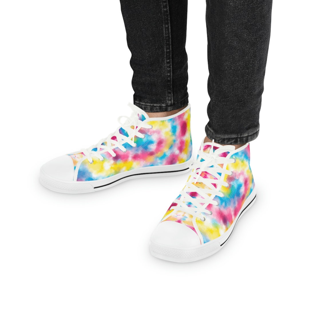 Pansexual Pride Shoes Queer Tie Dye LGBT Sneakers High Top Queer Pride ...