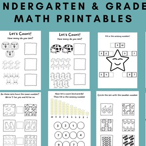Math Worksheets - Kindergarten - Grade 1 - Numbers to 10 - Counting ...