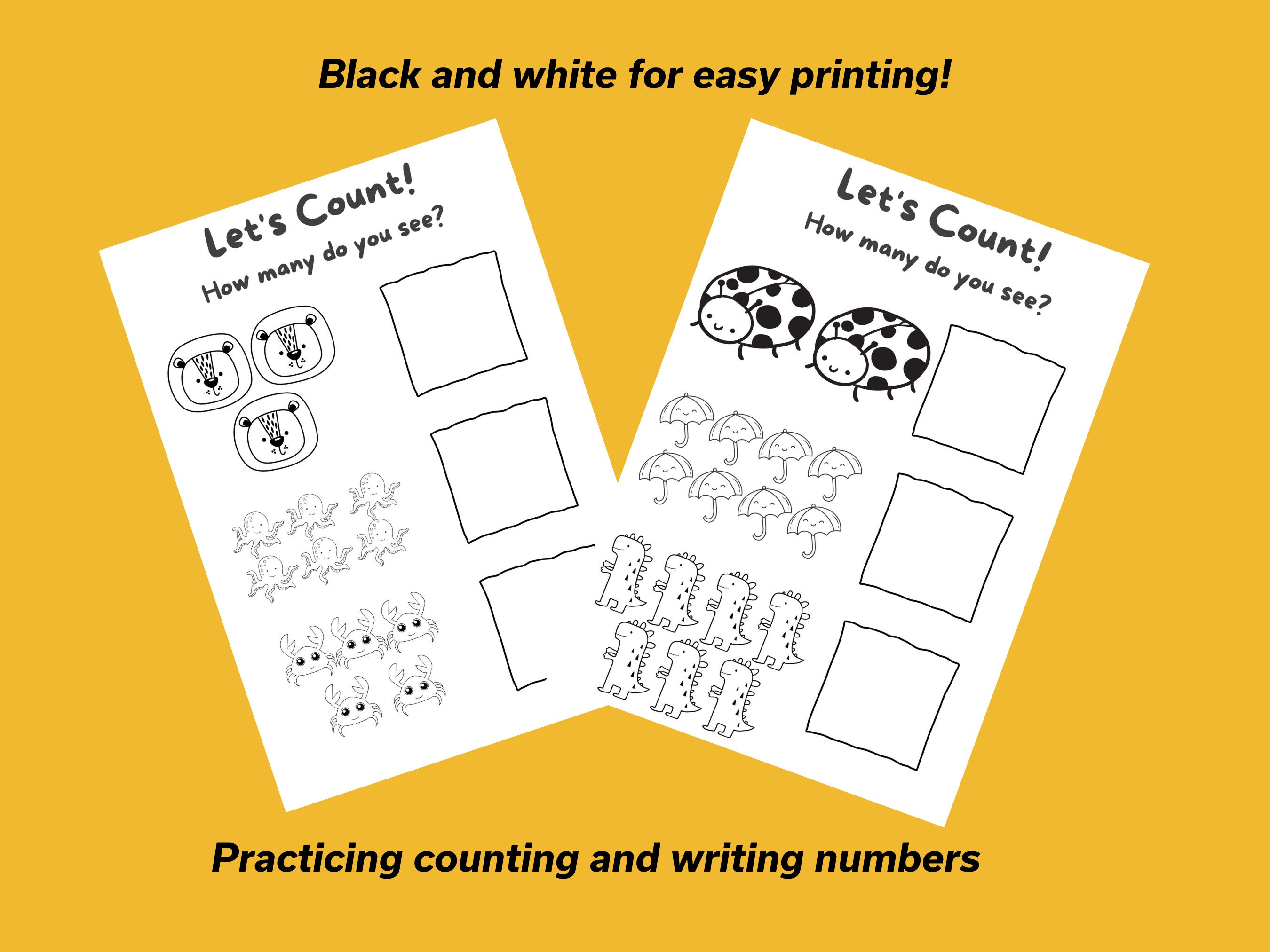Math Worksheets Kindergarten Grade 1 Numbers to 10 Counting Printable ...