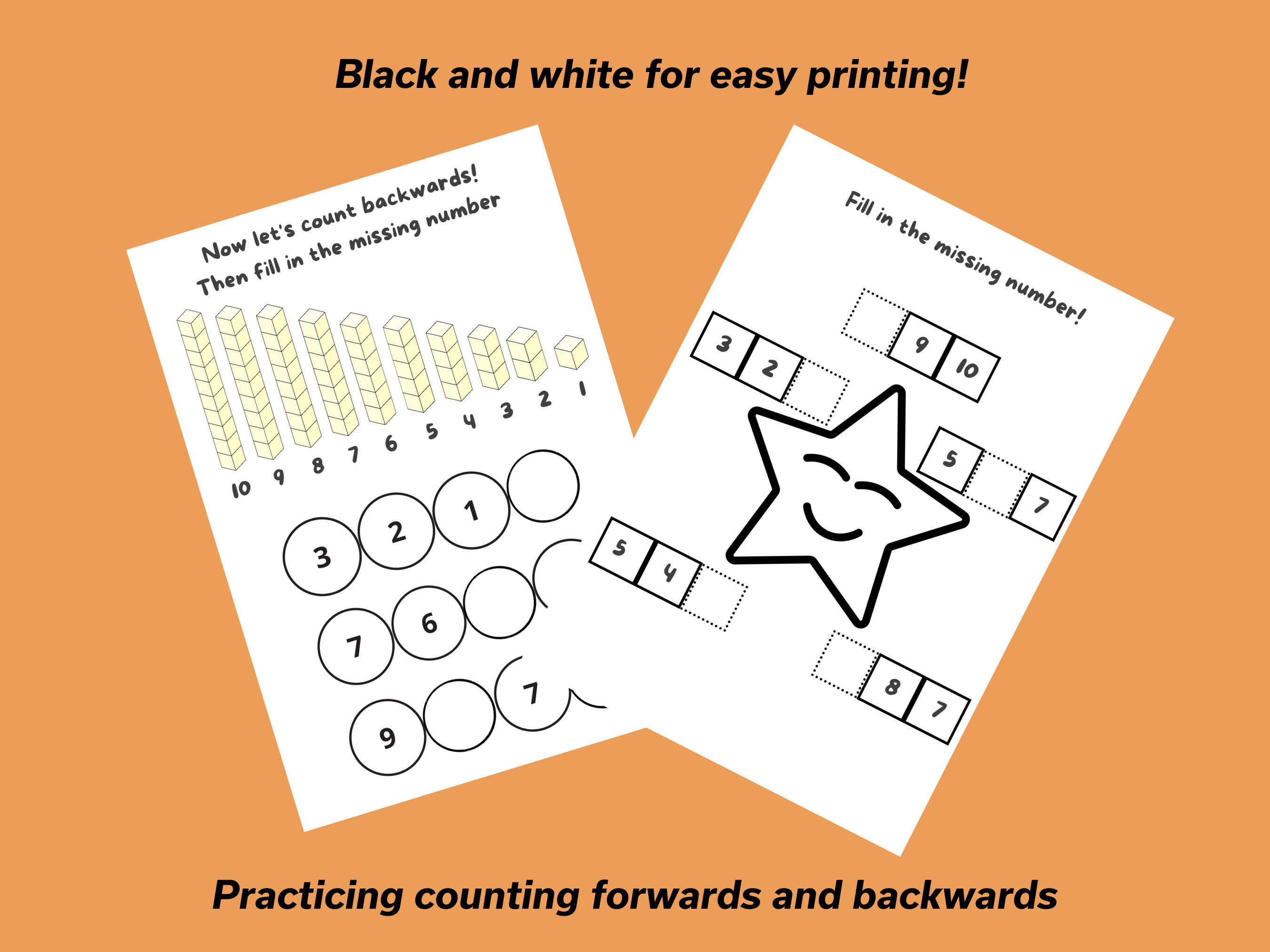 Math Worksheets - Kindergarten - Grade 1 - Numbers to 10 - Counting ...